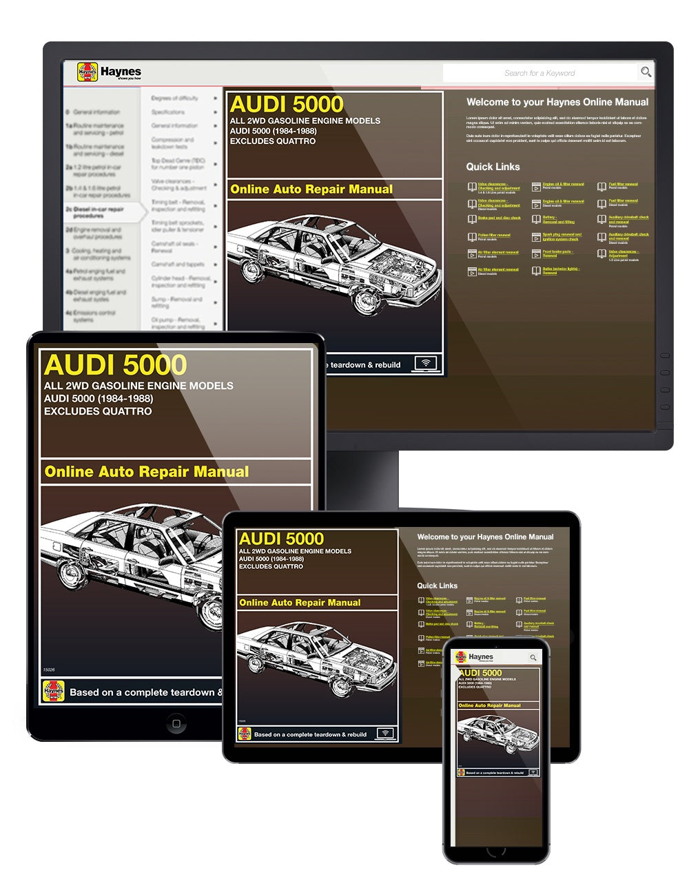 Audi 5000 2WD Gas Engine models (84-88) Haynes Online Manual – Haynes ...