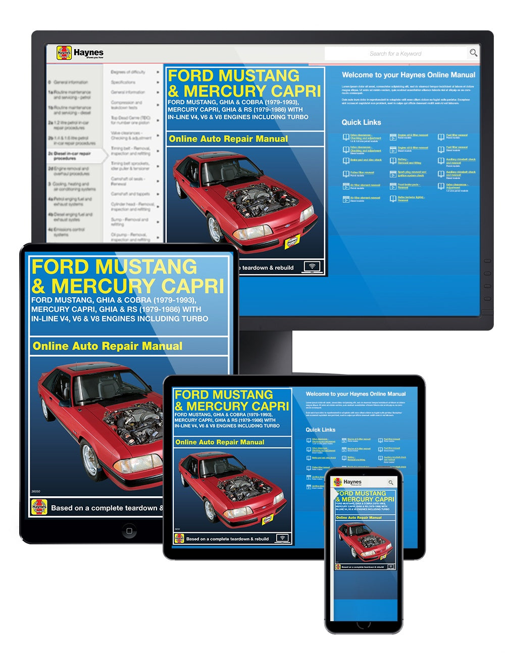 Print & Online Bundle: Ford Mustang, Ghia & Cobra (1979-1993) & Mercury ...