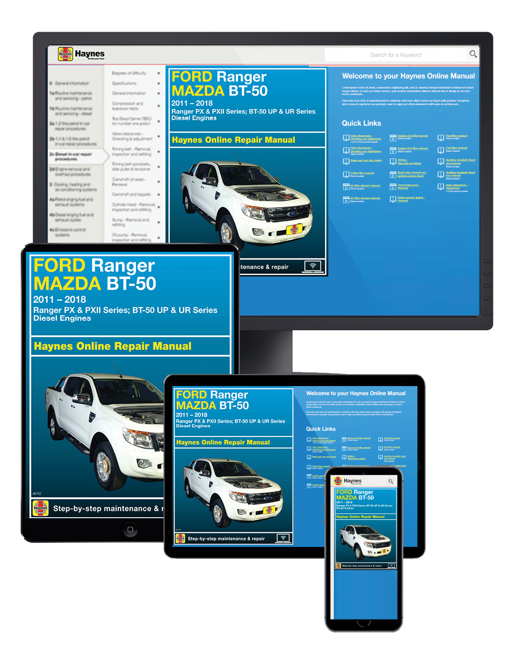Ford Ranger / Mazda BT-50 Diesel 2011-2018 Haynes Repair Manual ...