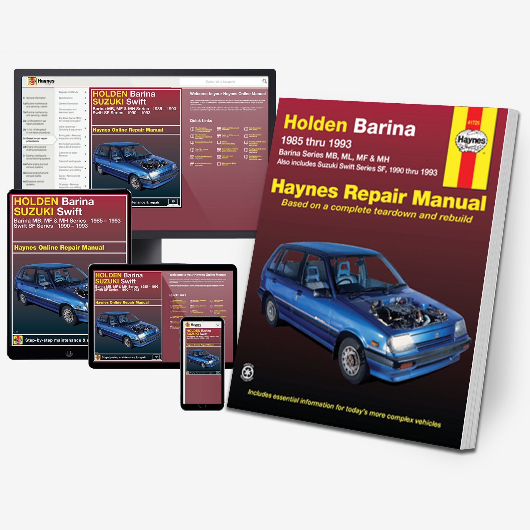Print & Online Bundle: Holden Barina and Suzuki Swift (85-93) Haynes ...