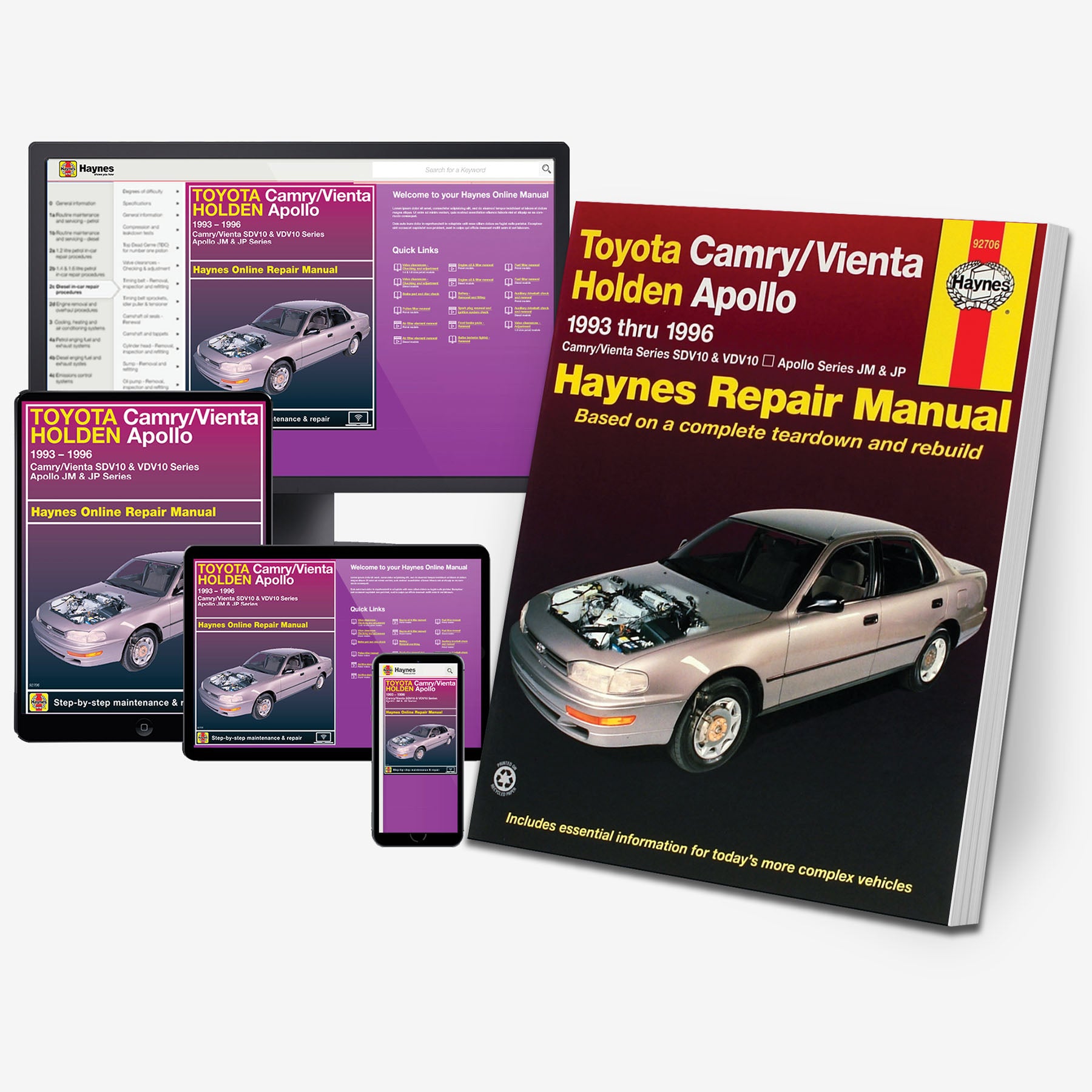 Print & Online Bundle: Toyota Camry & Holden Apollo (93-96) Haynes ...