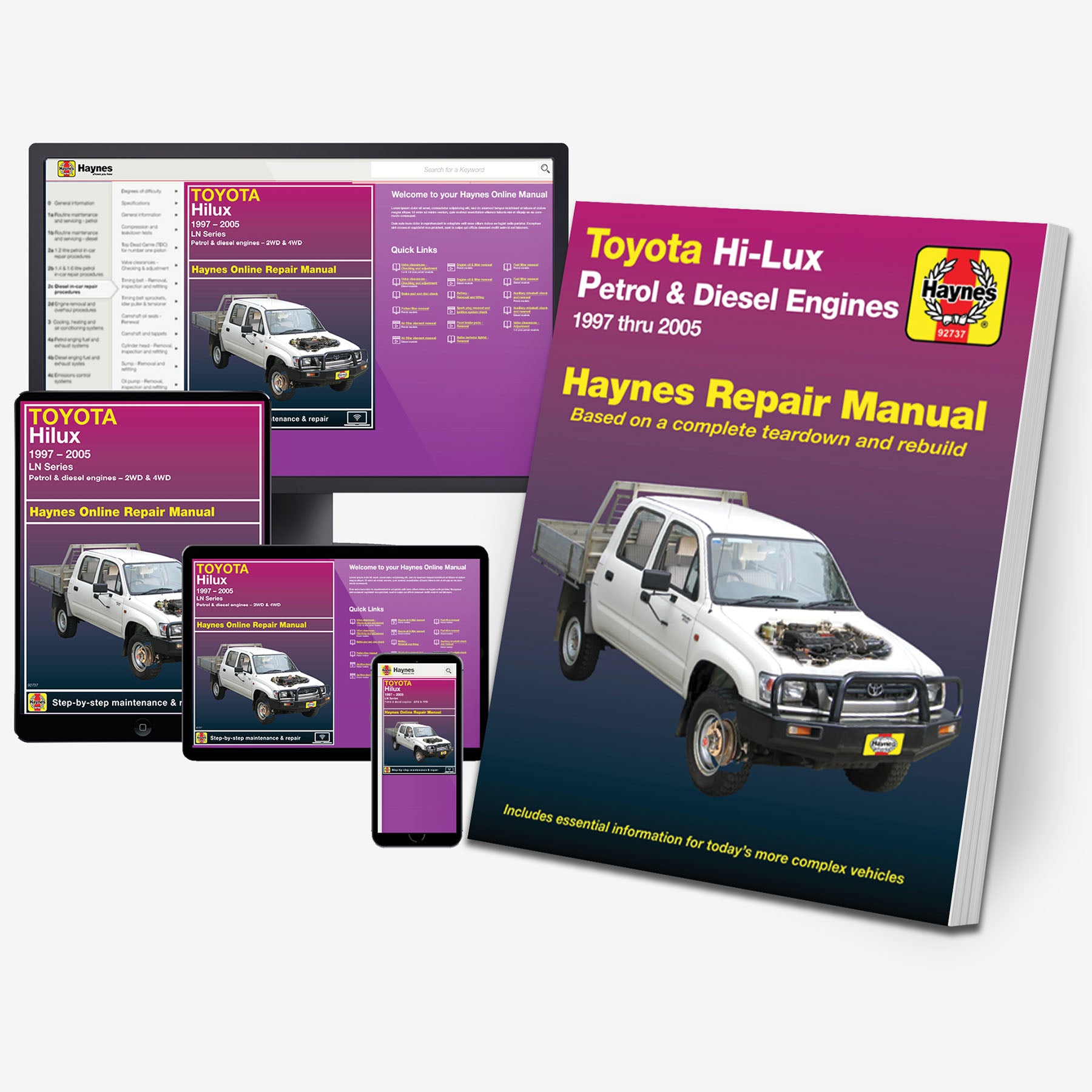Print & Online Bundle: Toyota HiLux (97-05) Haynes Repair Manual ...