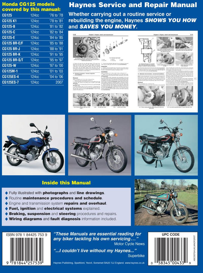 Honda CG125 (76 - 07) Haynes Repair Manual – Haynes Manuals Australia
