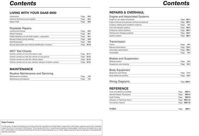 Saab 9000 (4-cyl) (85 - 98) Haynes Repair Manual – Haynes Manuals