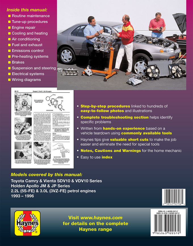 Toyota Camry & Holden Apollo (93-96) Haynes Repair Manual – Haynes ...