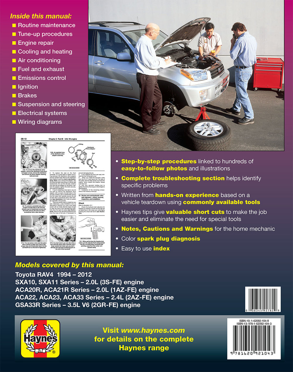 Print & Online Bundle: Toyota RAV4 (94-12) Haynes Repair Manual ...